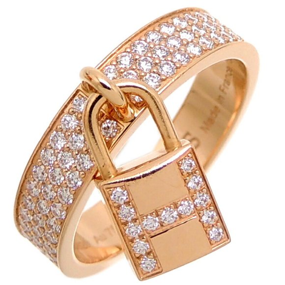 Hermes | Jewelry | Hermes 52 Kelly Crochette Diamond Womens Ring 75 Pink Gold No 2 | Poshmark